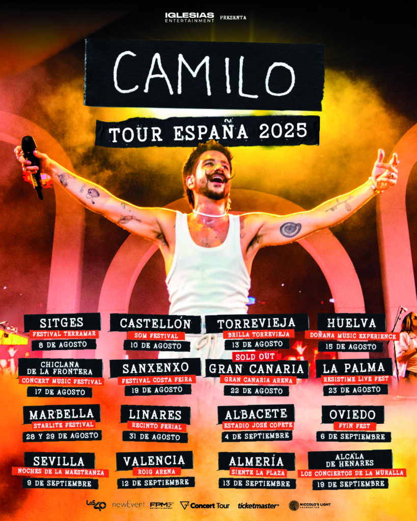 Camilo anuncia su esperado Tour España 2025 con tres fechas ya agotadas - Soy Colombiano en Europa